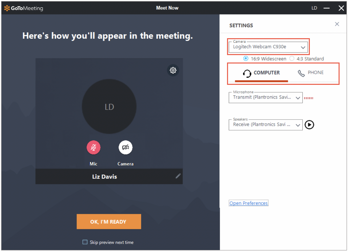 How do I connect to the conference room webcam via GoToMeeting ...