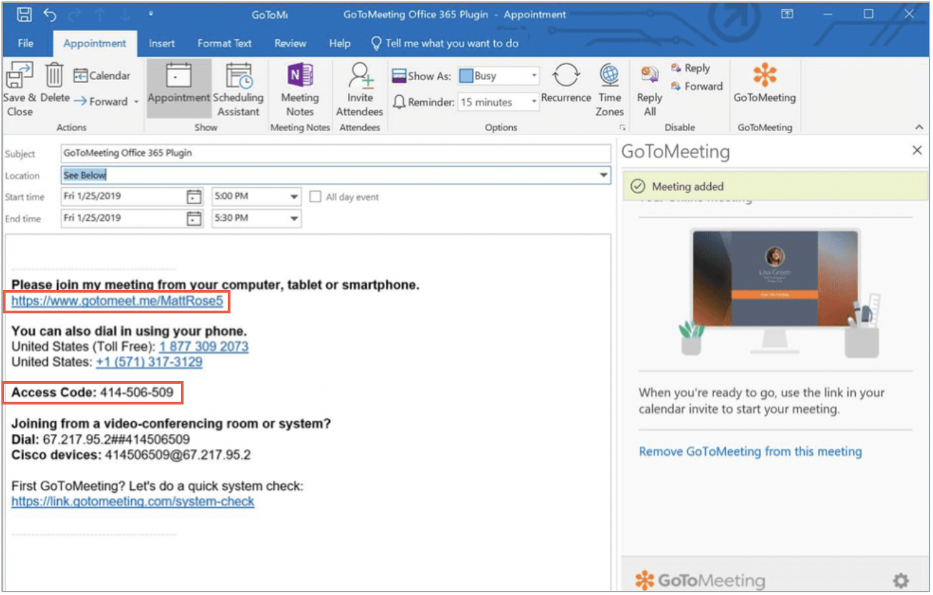 How do I connect to the conference room webcam via GoToMeeting ...