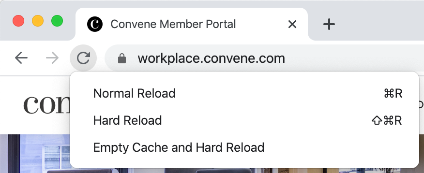 How do I reset the cache on my web browser? – Convene Support