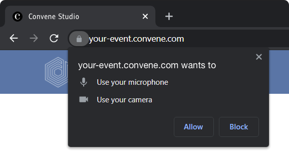 Granting Microphone and Camera Browser Permissions – Convene Support