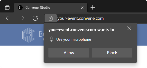 Granting Microphone and Camera Browser Permissions – Convene Support