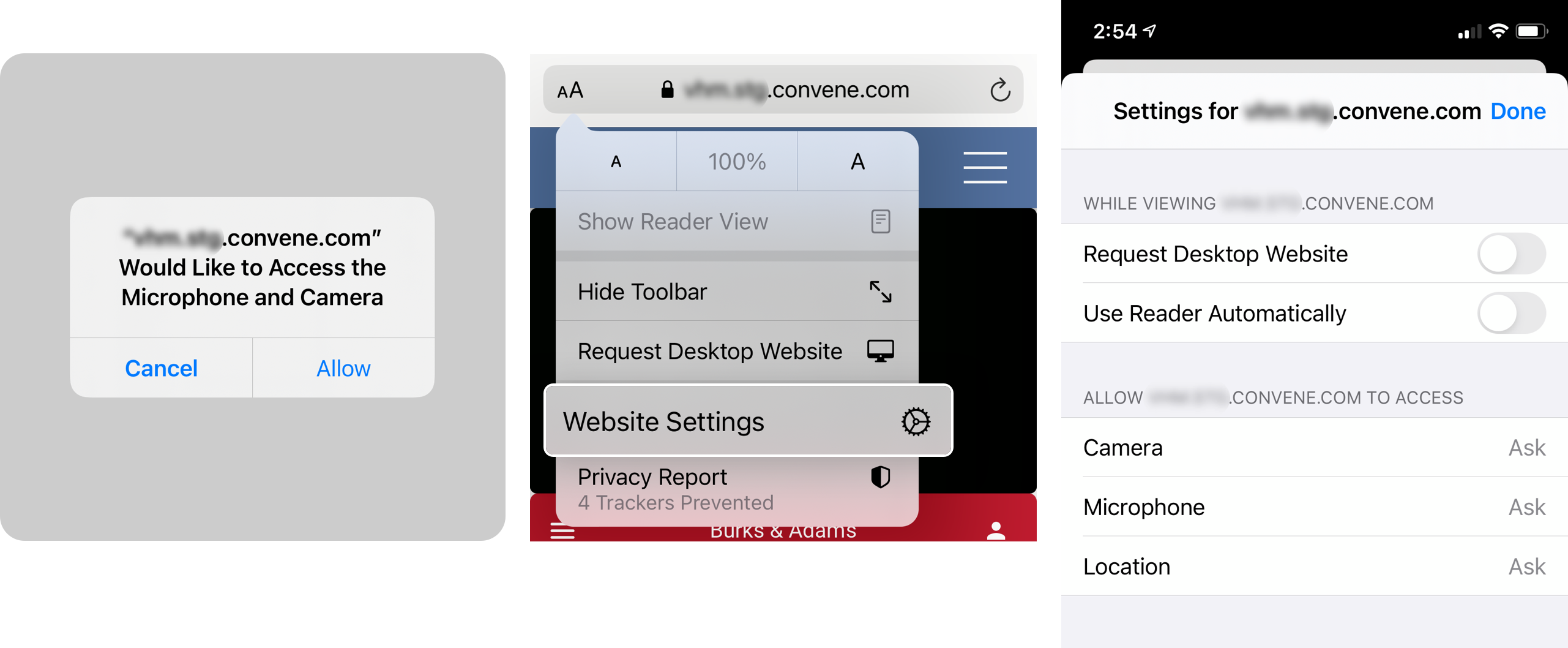 Granting Microphone and Camera Browser Permissions – Convene Support