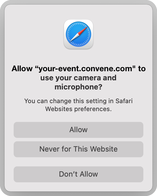 Granting Microphone and Camera Browser Permissions – Convene Support